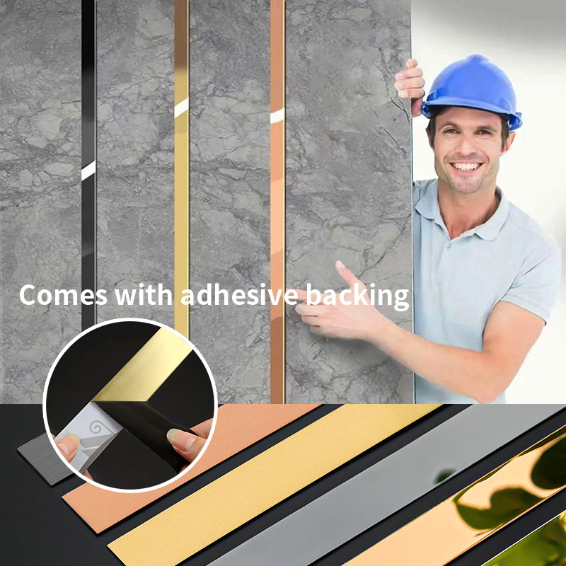 5 Meter Stainless Steel Strip Mirror for Wall & Ceiling Gold Strip ...