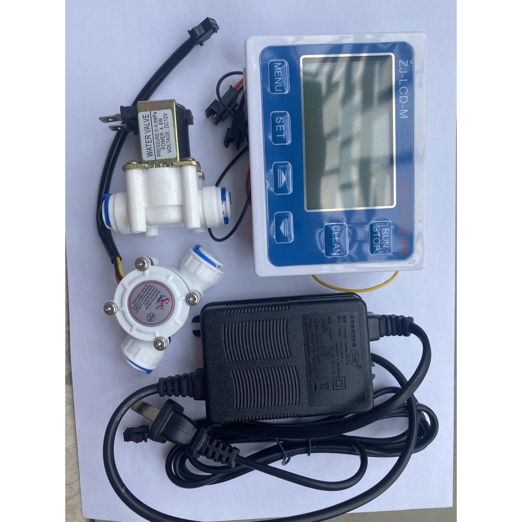 2024 Flow Sensor+ZJ-LCD-M Flow Meter Controller+Soleniod Valve + Power Charger LCD Display For ...