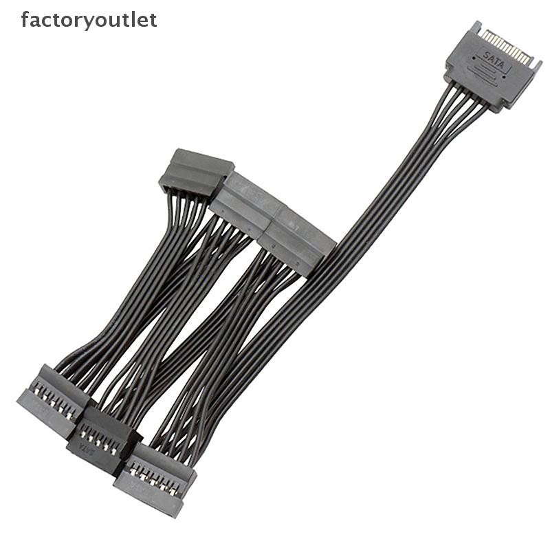 FCMY 15Pin SATA/4PIN Power Supply Splitter Cable Hard Drive 1 Male To 5 ...