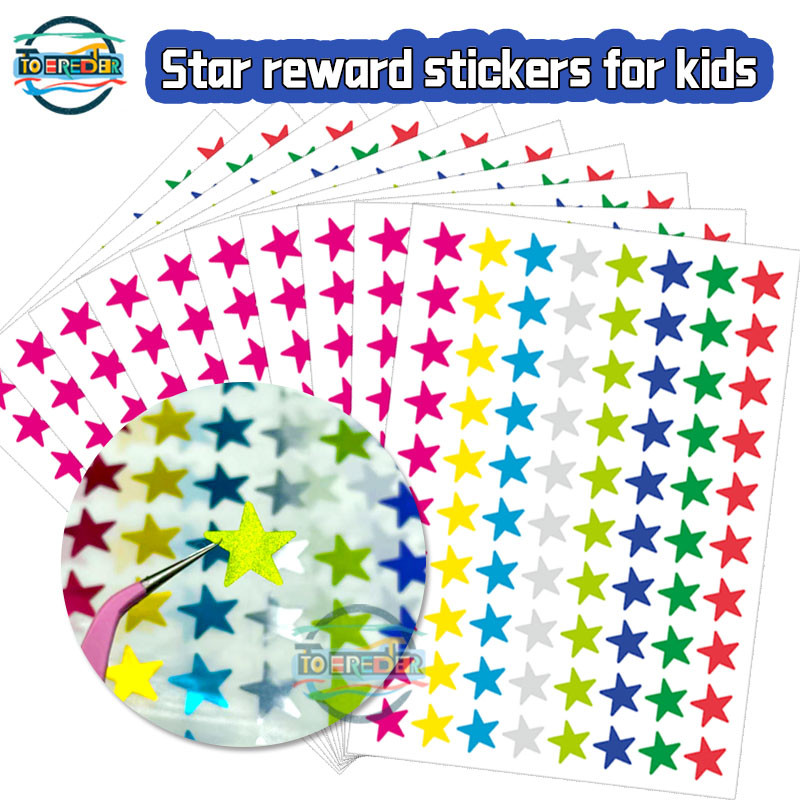2400pcs Shiny Foil Star Stickers - 13mm Waterproof Glitter Stars for ...