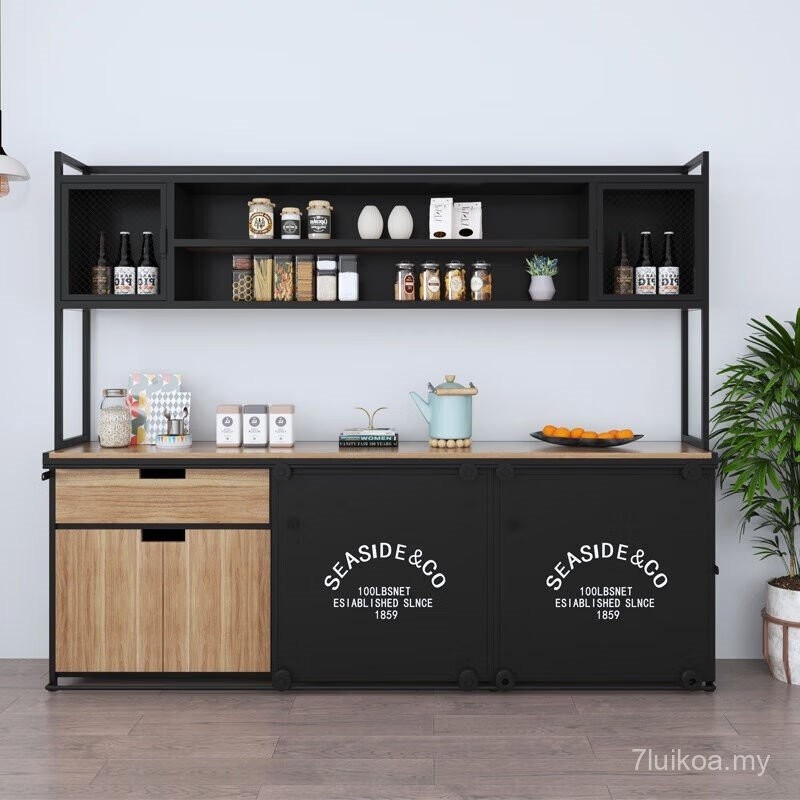 Papan Sisi Kayu Pepejal Dapur Kaunter Persediaan Sempit Kabinet Teh ...