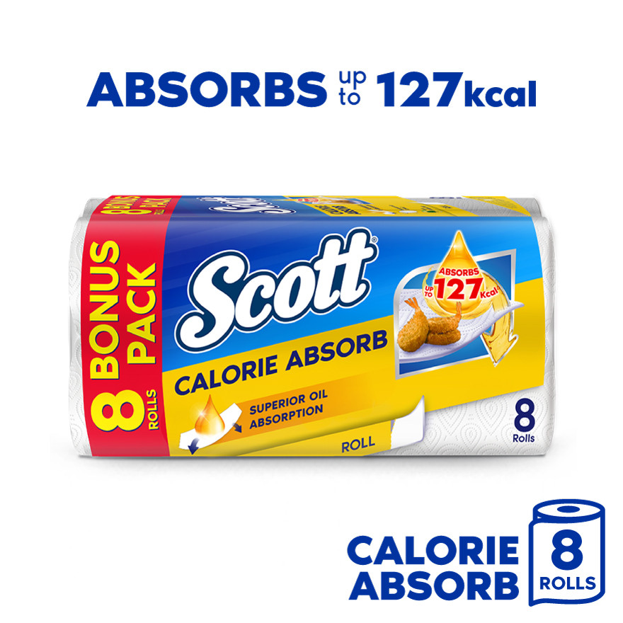 Scott Calorie Absorb Kitchen Towel (50s x 8 Rolls) | Shopee Malaysia