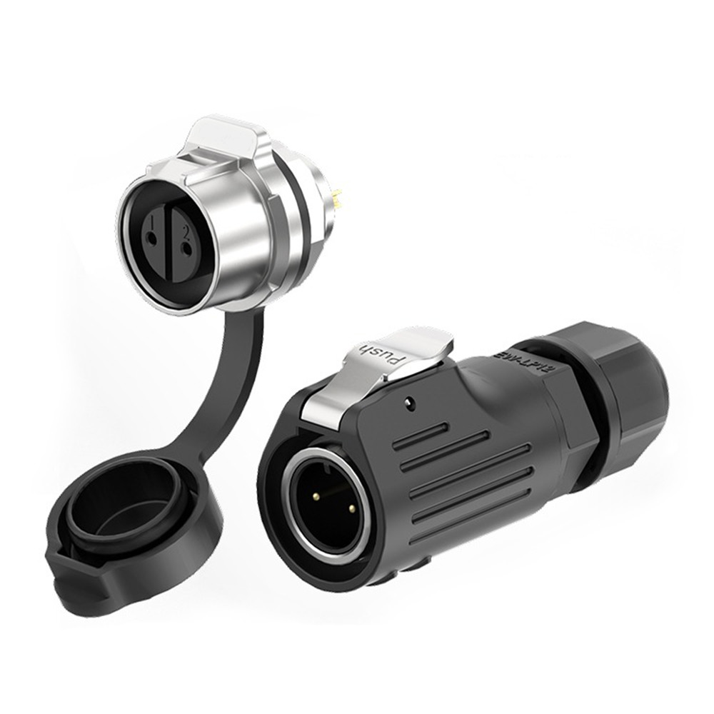 LP12 Industrial Waterproof Electrical Power Connector IP68 M12 2 3 4 5 ...