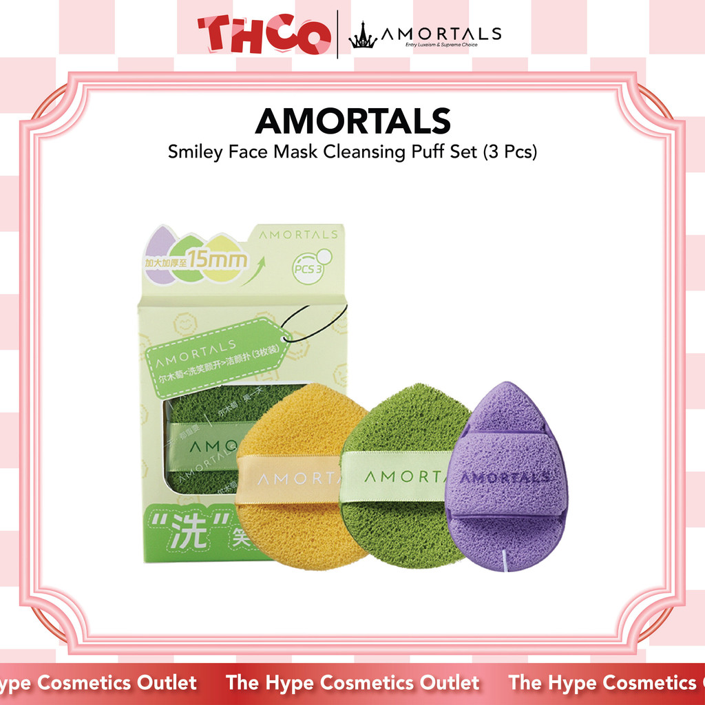 Amortals Smiley Face Mask Cleansing Puff Set (3 Pcs) 尔木萄 洁面扑 (3枚装 ...