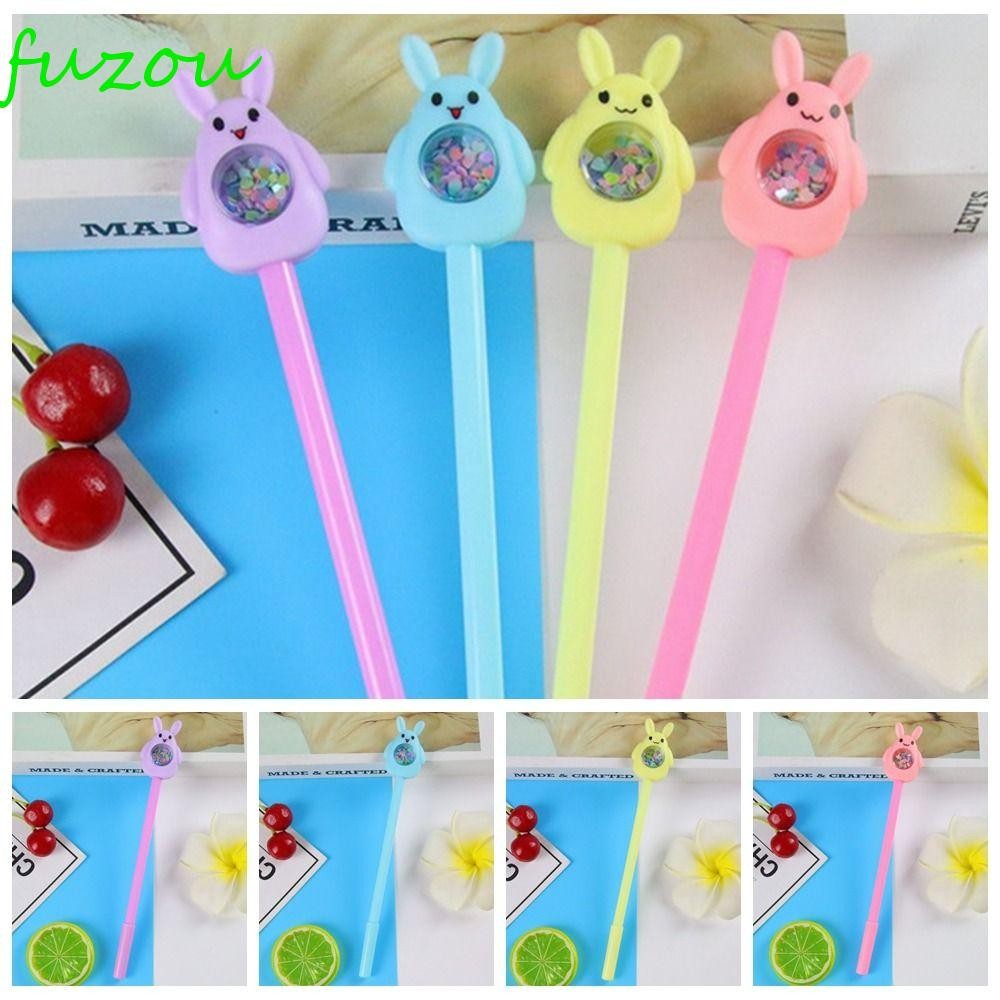 FUZOU Sequins Bunny Gel Pens, Cute Animal Funny Long Ear Rabbit Neutral ...