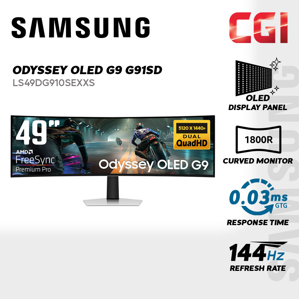 Samsung 49" LS49DG910SEXXS G9 G91SD Odyssey OLED 144Hz 0.03ms Ergonomic ...