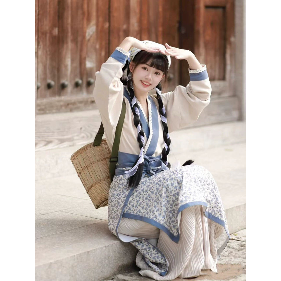 Hanfu Female Super Fairy Pastoral Style Photo Photography Costume Cute ...