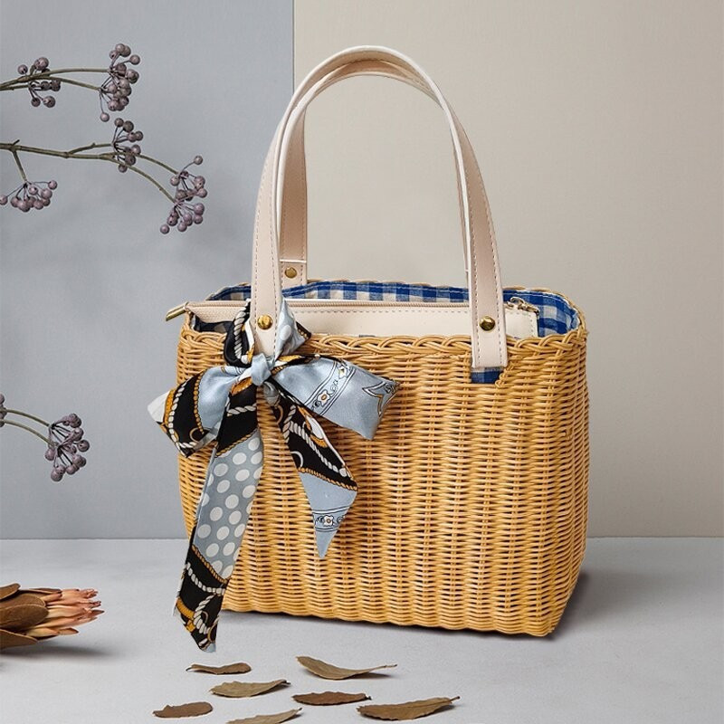 Beg Tangan Rotan Tenunan Tangan Tulen Bersiar-siar Membeli-belah ...