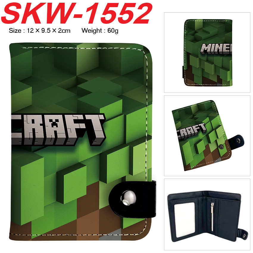 Minecraft Game Color Cartoon PU Leather Vertical Purse Student Casual ...