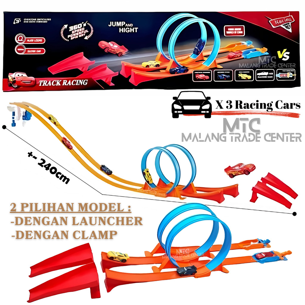 Track Racing Cars McQueen Children's Toy Racing Car Slide 3 Track ...