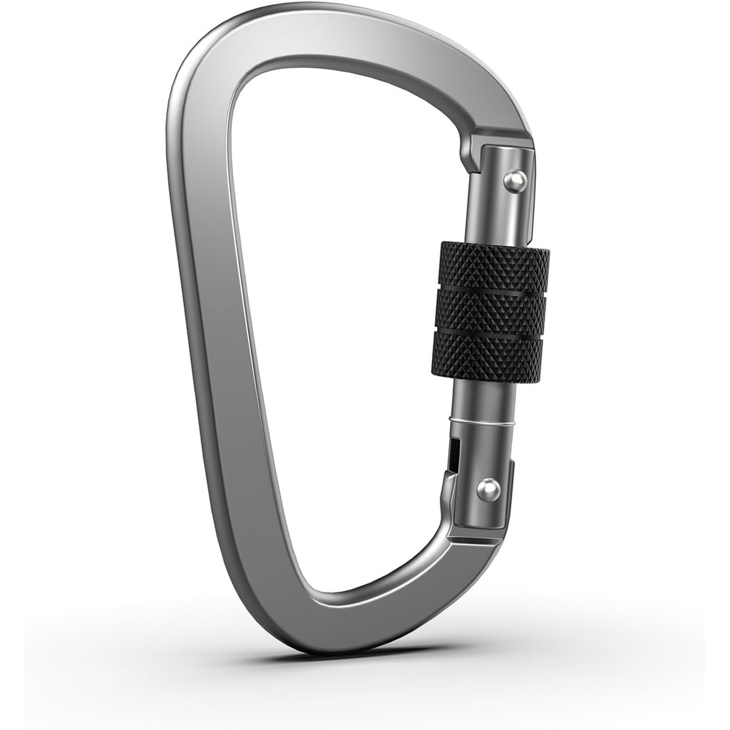 D Shaped Big Camping Carabiner 10cm/4" Aluminum Alloy Locking Hook Ring ...