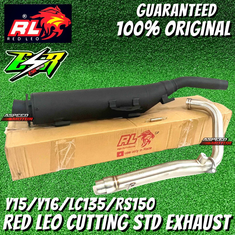 100% ORI RED LEO Cutting Standard Exhaust Pipe 32mm 35mm Y15ZR Y15 ...