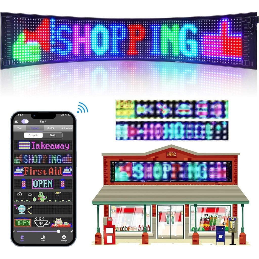 Programmable Led Sign, Scrolling Message Led Shop Signs Flexible ...