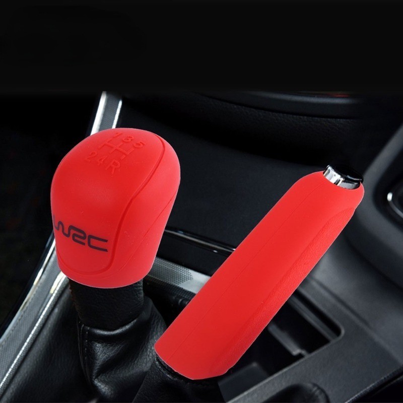 2pcs Universal Car Gear Hand Shift Knob Cover Silicone Handbrake Non ...