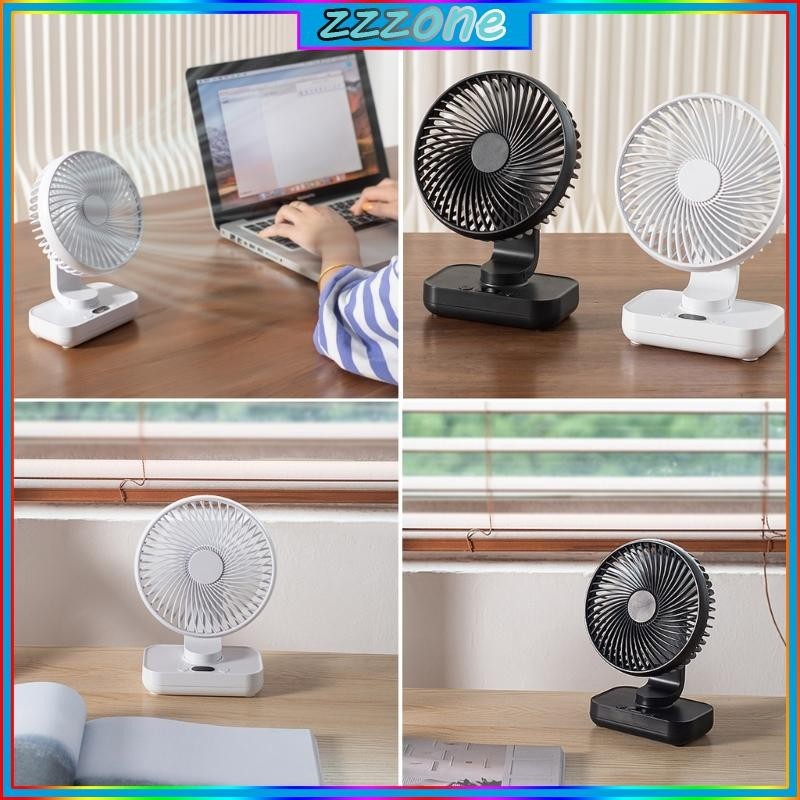 zzz Quiet Desk Fan Camping Fan with 4 Speeds and Oscillation for Home ...