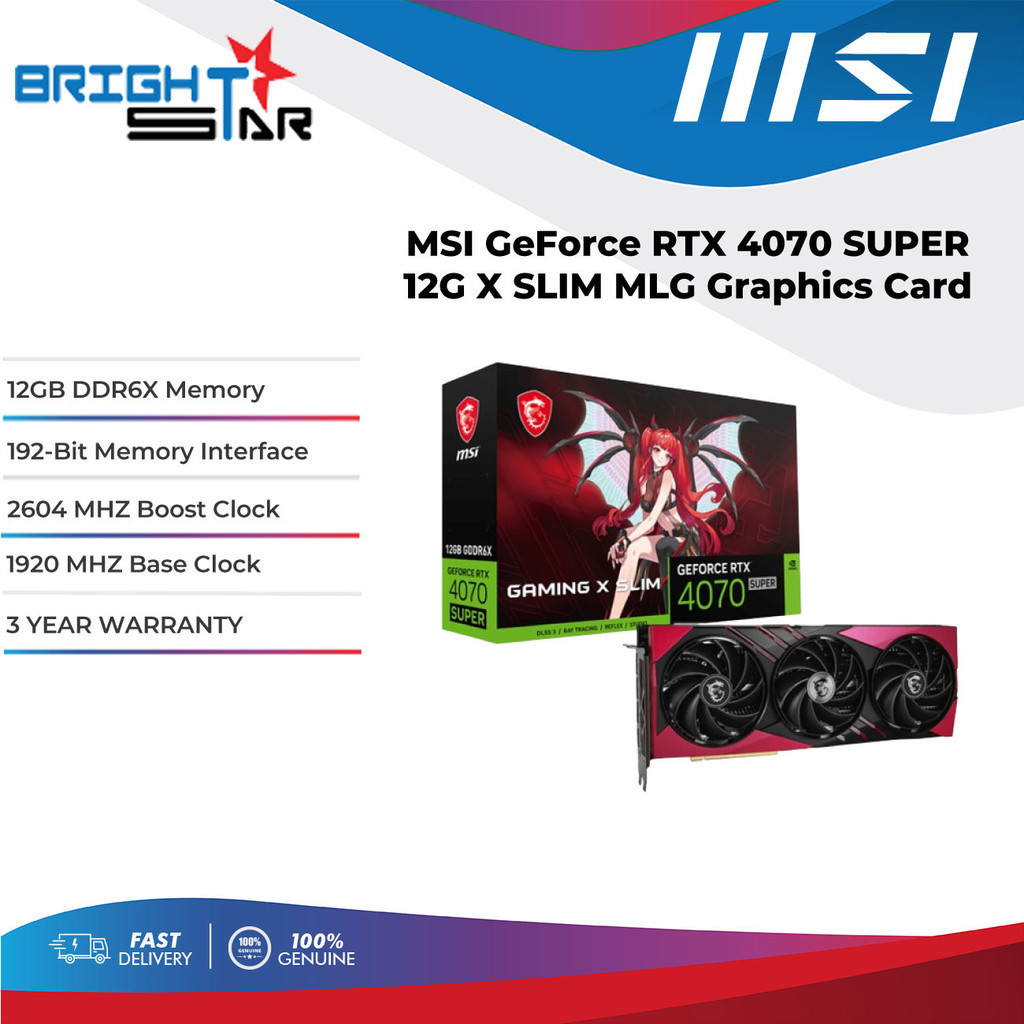 MSI GeForce RTX 4070 SUPER 12G X SLIM MLG Graphics Card | Shopee Malaysia