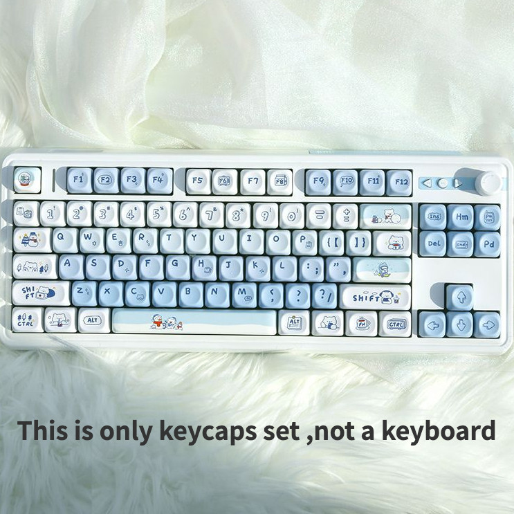 PBT Dye Sublimation MOA Height Winter Little Bear Cute Milk Blue ...