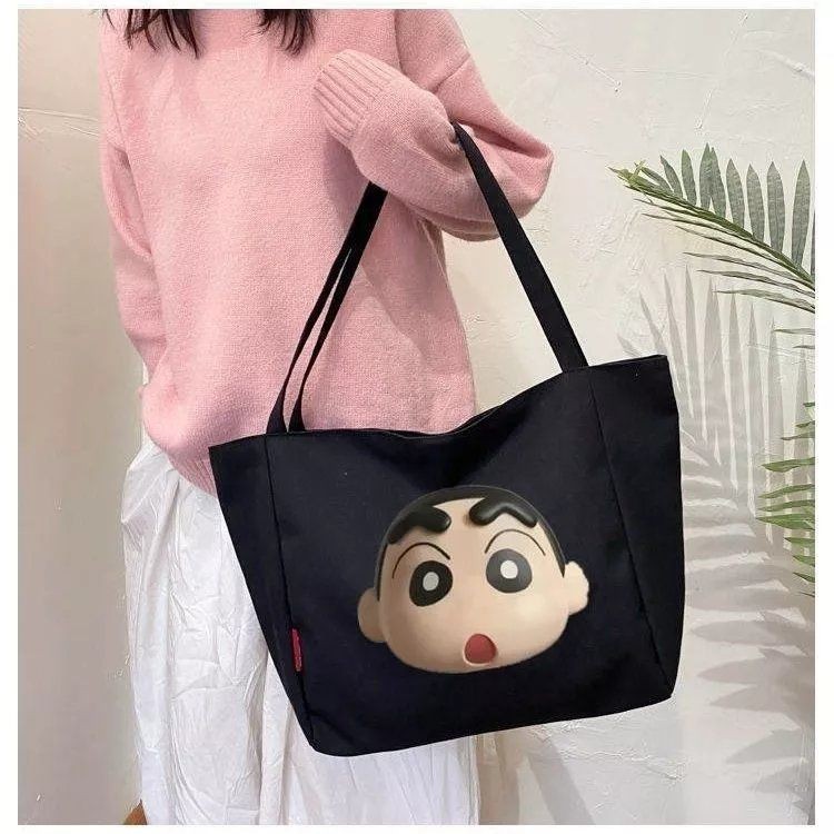Crayon Shin-chan Tote Bag High Beauty Cute Funny Forest Large Bag Lazy ...