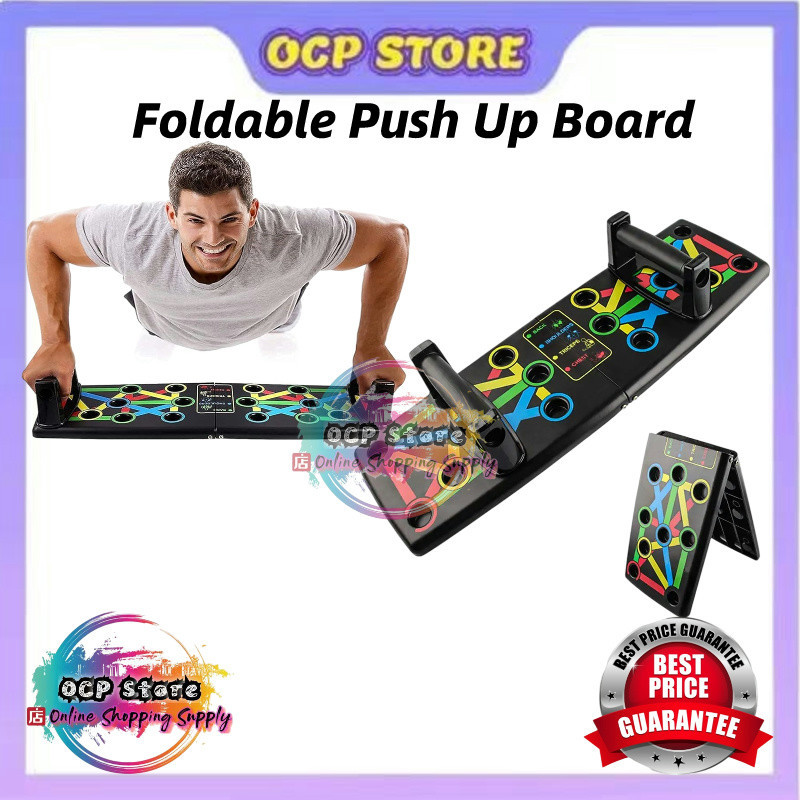 Folding Push Up Board Fitness Workout Train Muscle Exercise I Shaped