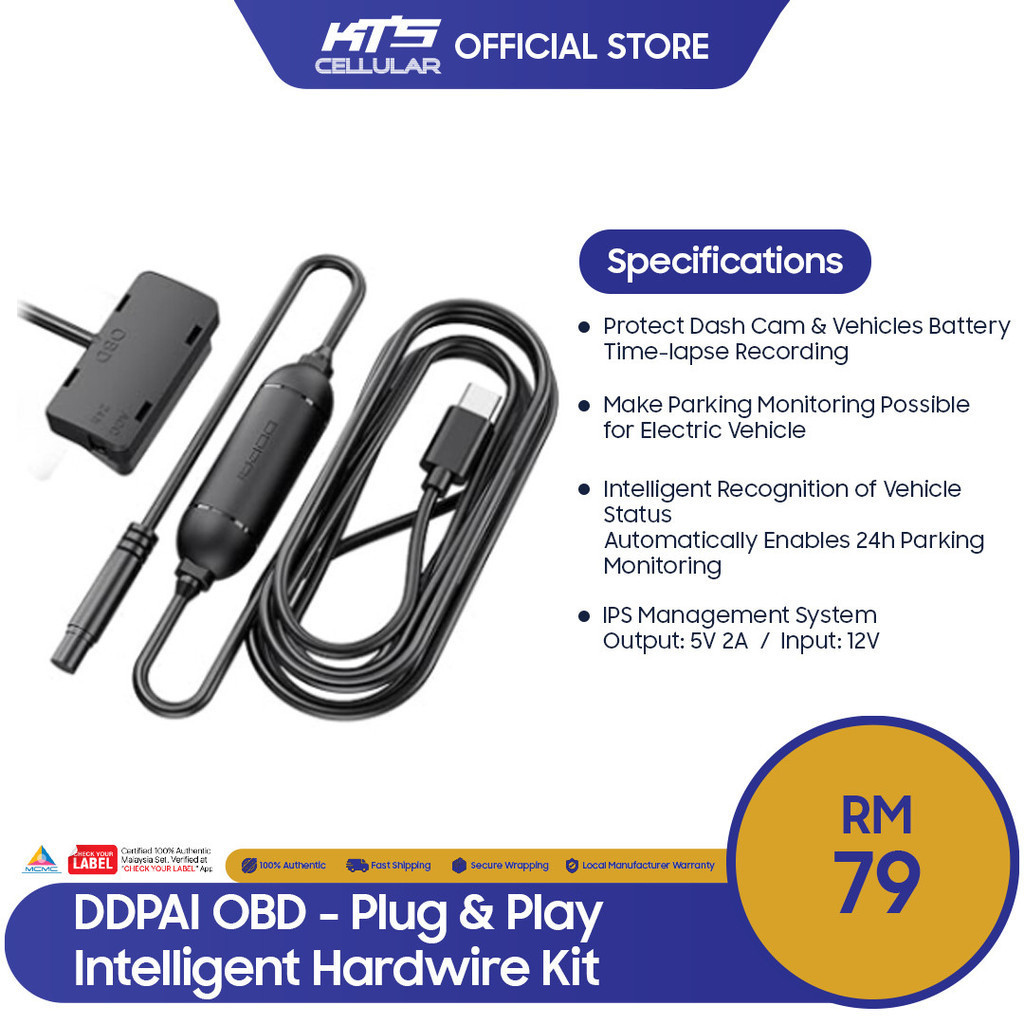 DDPAI OBD - Plug & Play Intelligent Hardwire Kit - 1 month Warranty by ...