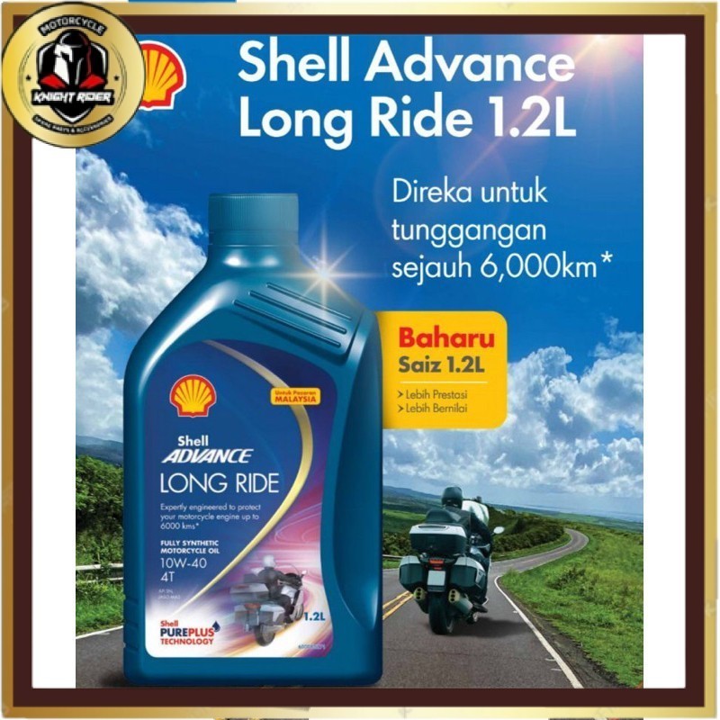 1L / 1.2L SHELL ADVANCE LONG RIDE 10W 40 FULLY SYNTHETIC ENGINE OIL ...