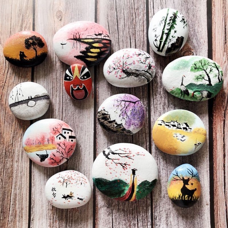 Stone Painted Pebble Creative Painting Stone Adult Children Hand ...