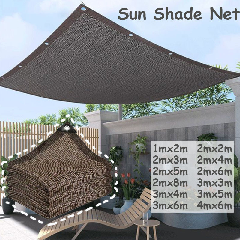 Coffee Brown Anti UV Sun Shade Net Fence Balcony Privacy Screen Balcony ...