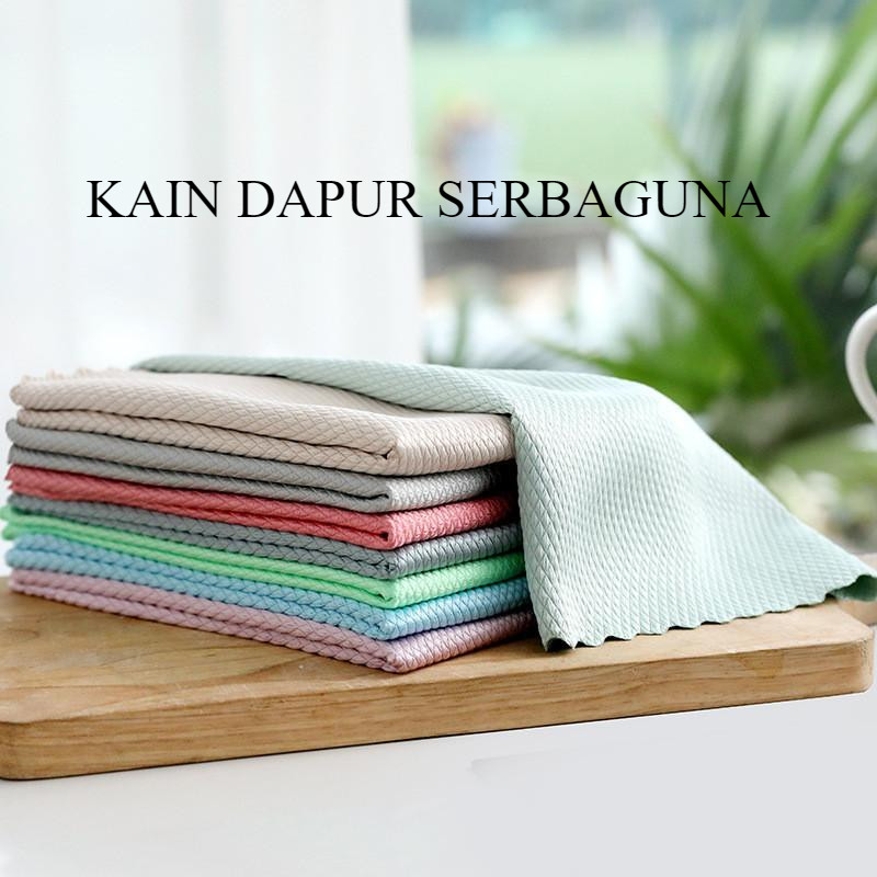 Fish scale kitchen cleaning cloth kitchen rags multi purpose kain dapur ...