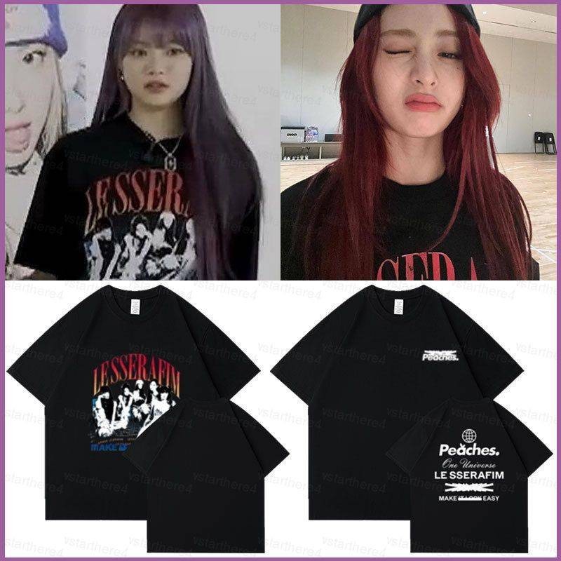 Niko LE SSERAFIM LSF X Peaches 3D summer T-shirt SAKURA KIM CHAEWON HUH ...