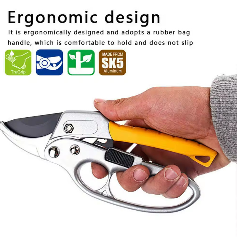 Pruner Tree Branch Heavy Duty Hand Pruners Ratchet Garden Scissors ...