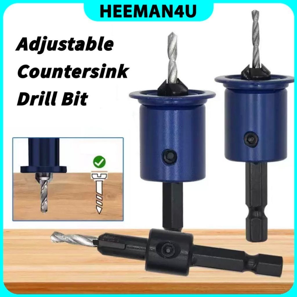 Heeman4u Adjustable Countersink Drill Bit Reamer Hexagonal Countersink ...