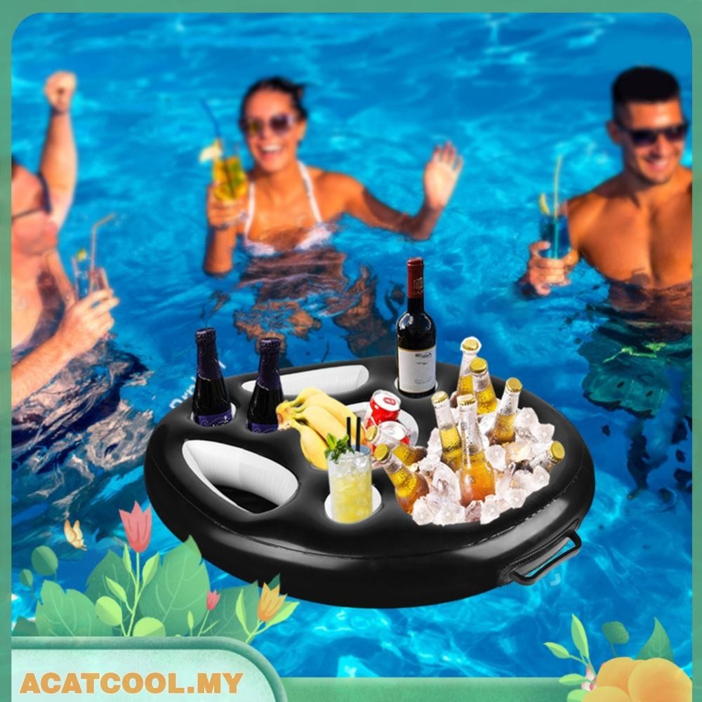 [Acatcool.my] Cup Holder Inflatable Pool Float Beer Drink Cooler Table ...