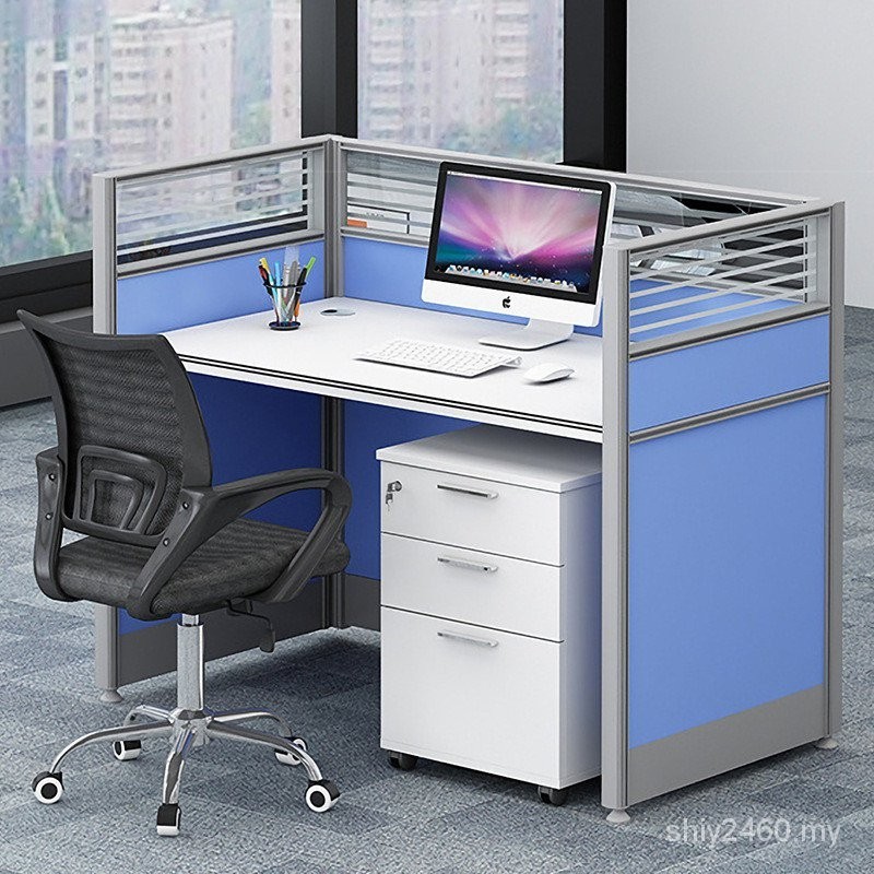 Modern Minimalist Staff Desk 4/6 Person Screen Staff Work Position Card ...