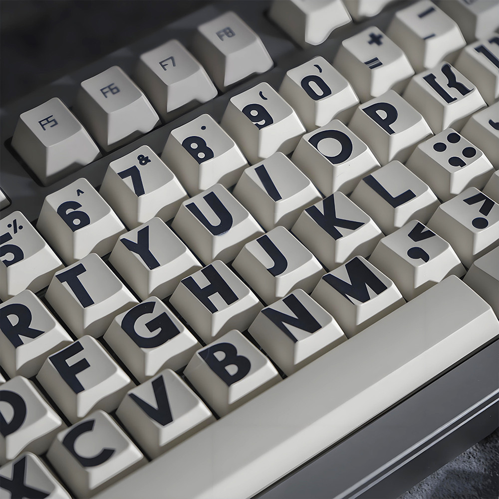 PBT Keycaps - Black Large Font Keycaps 142Keys/Set Cherry Profile ...