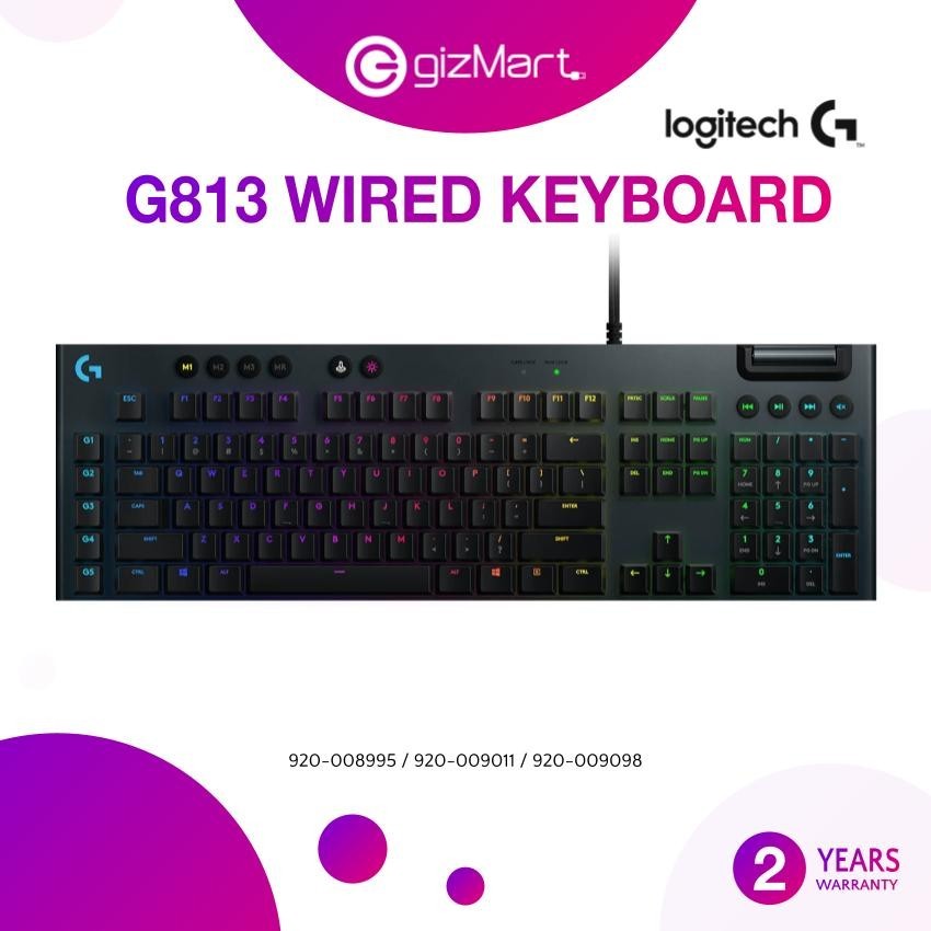 Logitech G813 LIGHTSYNC RGB Mechanical Gaming Keyboard with Low Profile ...