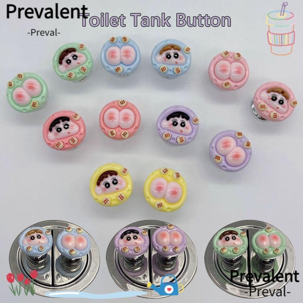 PREVAL Toilet Tank Button, Cartoon Kawaii Toilet Flush Button, Durable ...