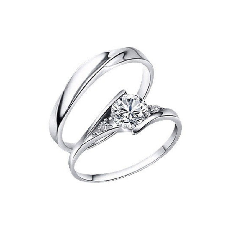 Classical Cupid Moissanite Couple Ring Wedding Band D VVS1 Excellent Cut with GRA Certificate ...