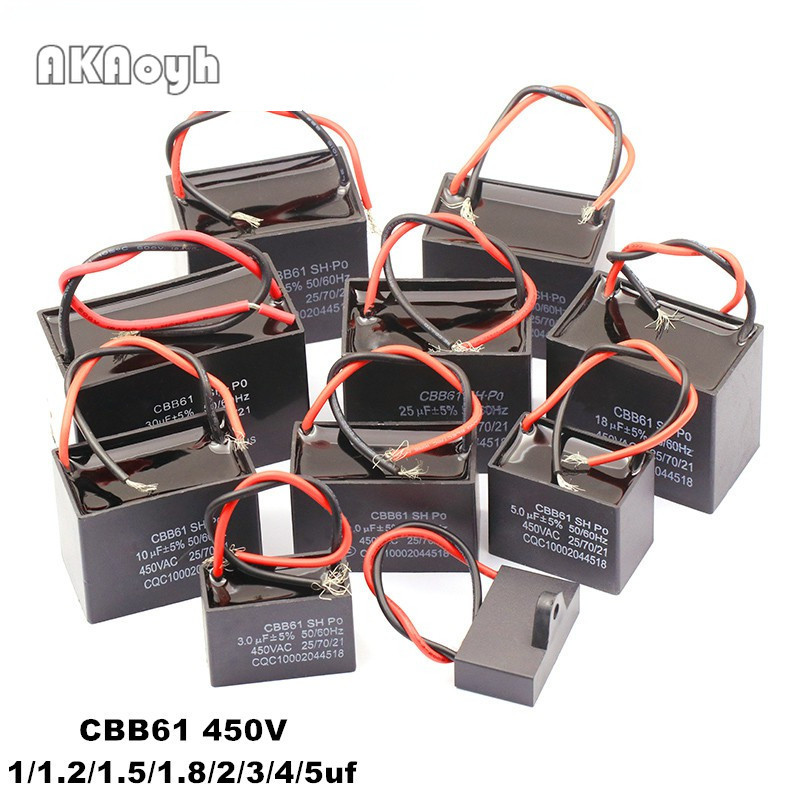 CBB61 450V 0.8UF 1UF 1.2UF 1.5UF 1.8UF 2UF 2.2UF 2.5UF 2.7UF 3UF 3.5UF ...