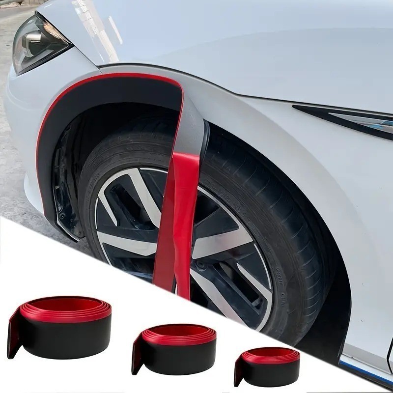 Universal Carbon fiber Rubber Car Wheel Eyebrow Arch Protector Strip ...