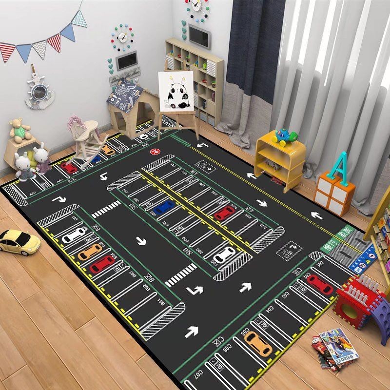 （Ready stock）Game Carpet Parking Lot Crawl Mat City Road Traffic Floor ...