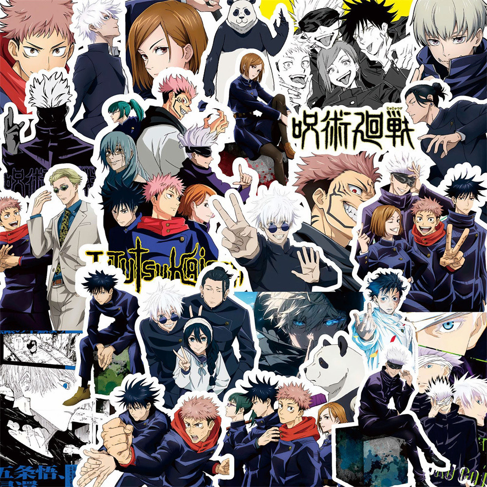 Cartoon Jujutsu Kaisen Sticker Satoru Gojo Handbook Decoration Black ...