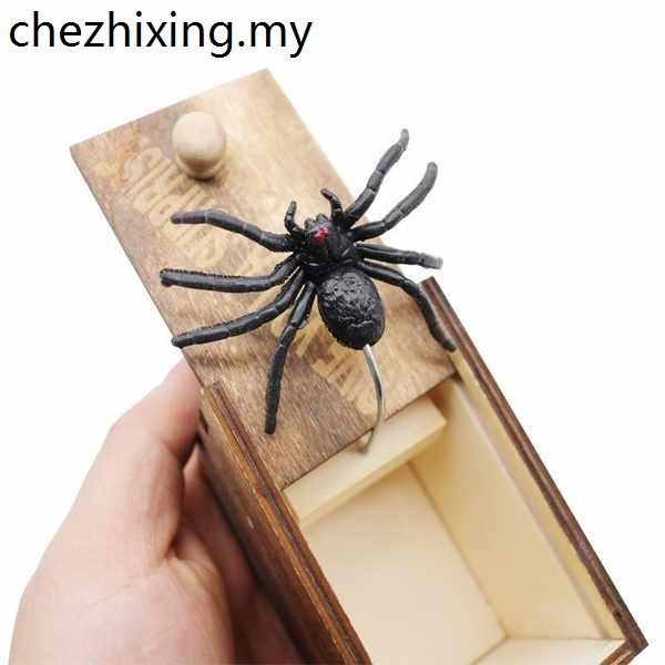 [Premium] Tik Tok Same Style Toy Scare Spider Wooden Box Horror Bug ...