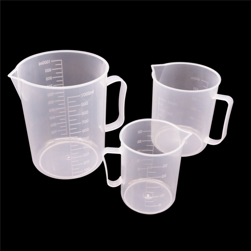250ml/500ml/1000ml plastic beaker with handle Clear Plastic Measuring Cup Beaker for Lab Kitchen ...