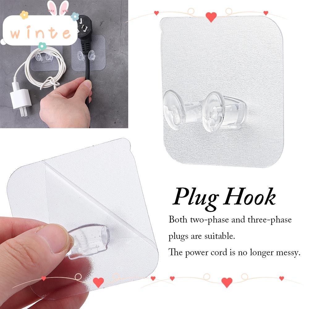 WINTE Power Plug Hook Home & Living Cable Powerful Adhesive Storage ...