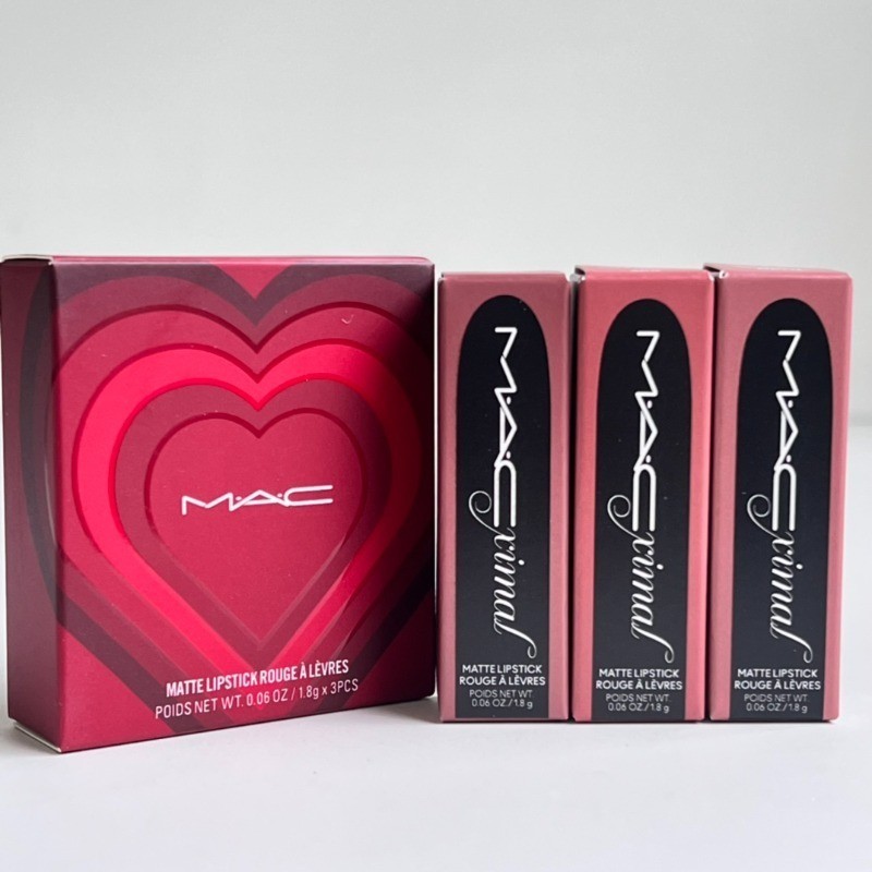 MAC Pamper Lipstick 3-piece Set (1.8g*3)666#, 683#, 626# Enhances color ...