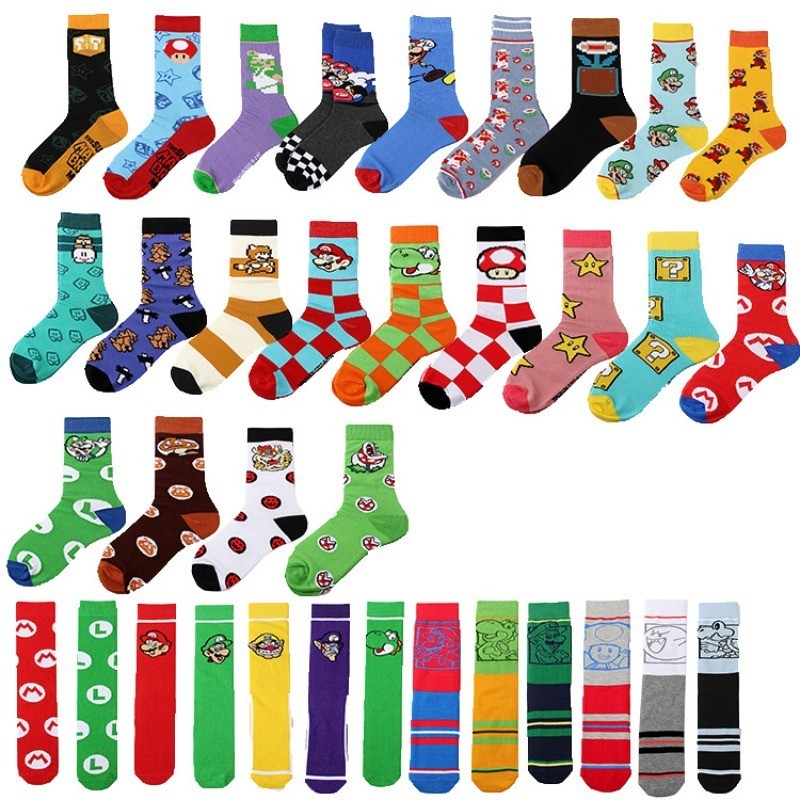 Super Mario Bros Socks Cartoon Socks Pure Cotton Male Fashion Trend ...