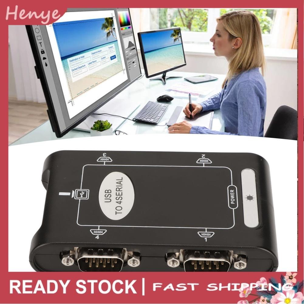 Henye USB To Serial Adapter 4 RS232 Port COM Reserve Feature DB9 ...