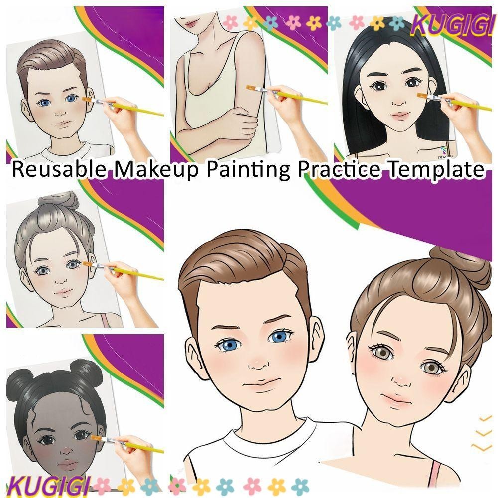 KUGIGI Painting Practice Board, Makeup Paint Template Tool Reusable ...