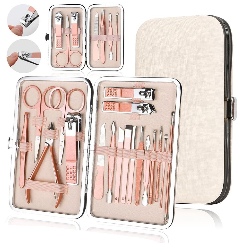 Multifunctional Rose Gold Manicure Set 7pcs/18pcs Pedicure Set Nail ...