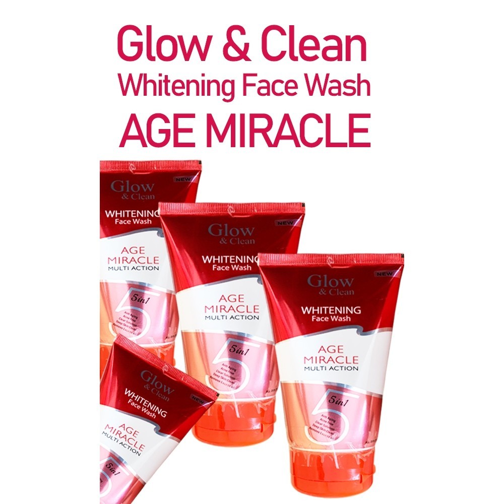 Glow & Clean Whitening Face Wash red color 5in1 face wash with Brighten ...